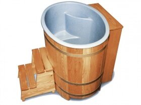 Sauna-Tauchbecken Kambala 112 x 79 x 101 (LxBxH) cm versiegelt mit Ku ...